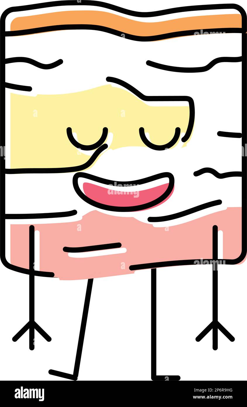 lard meat character color icon vector illustration Stock Vector Image ...