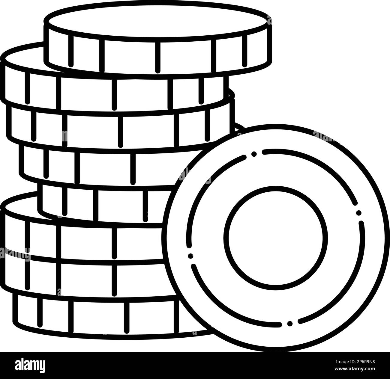 stack money gold line icon vector illustration Stock Vector Image & Art ...