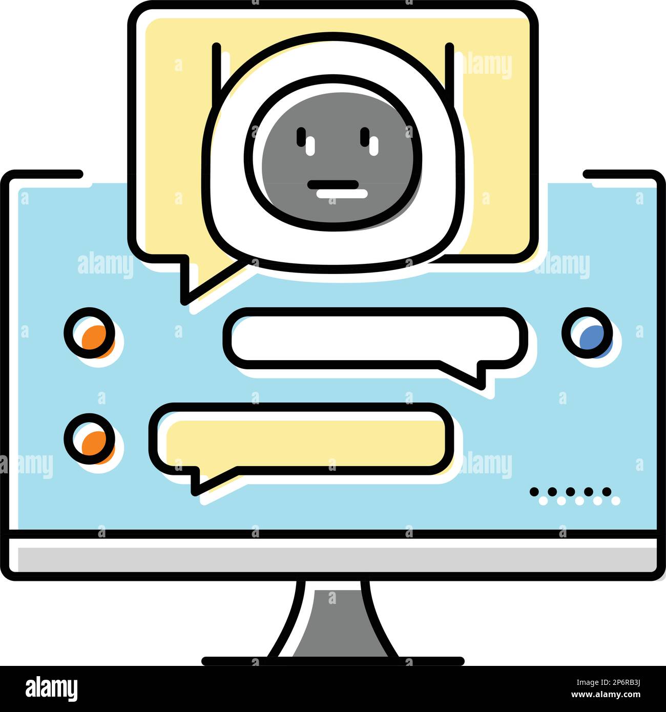 dialog chat bot color icon vector illustration Stock Vector Image & Art ...