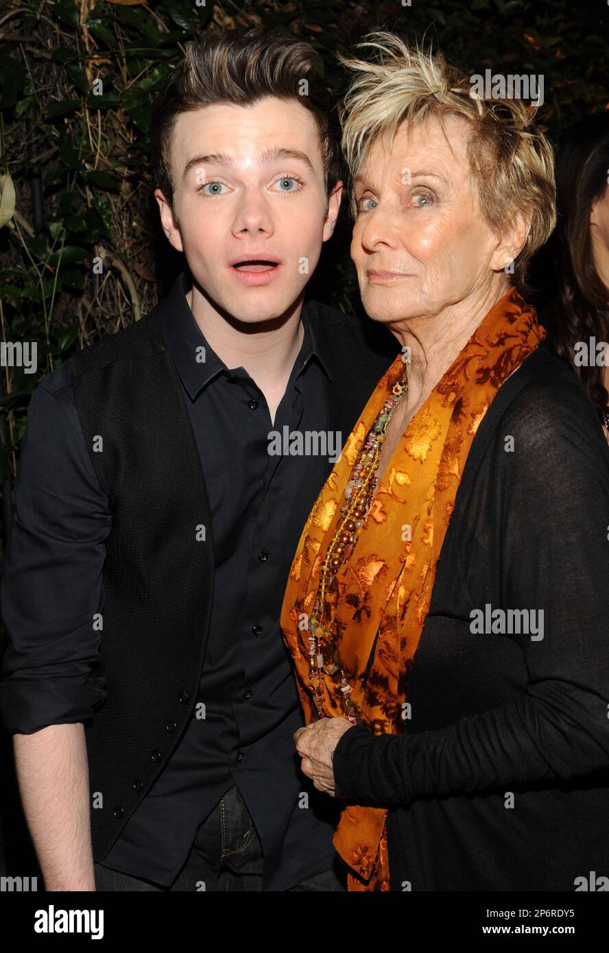 PASADENA, CA - JANUARY 8: (L-R) Chris Colfer, Cloris Leachman arrives ...