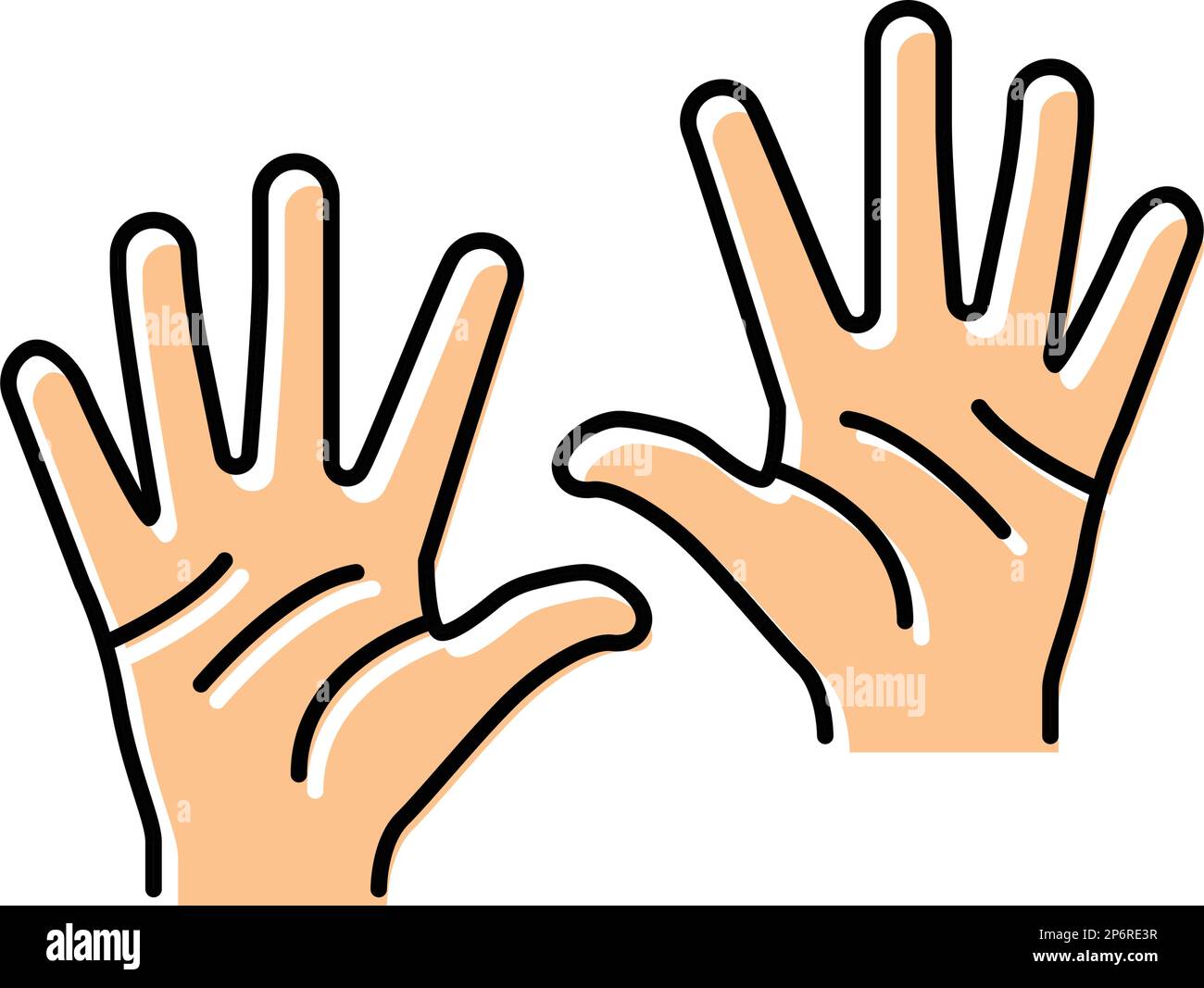 ten number hand gesture color icon vector illustration Stock Vector Image & Art - Alamy