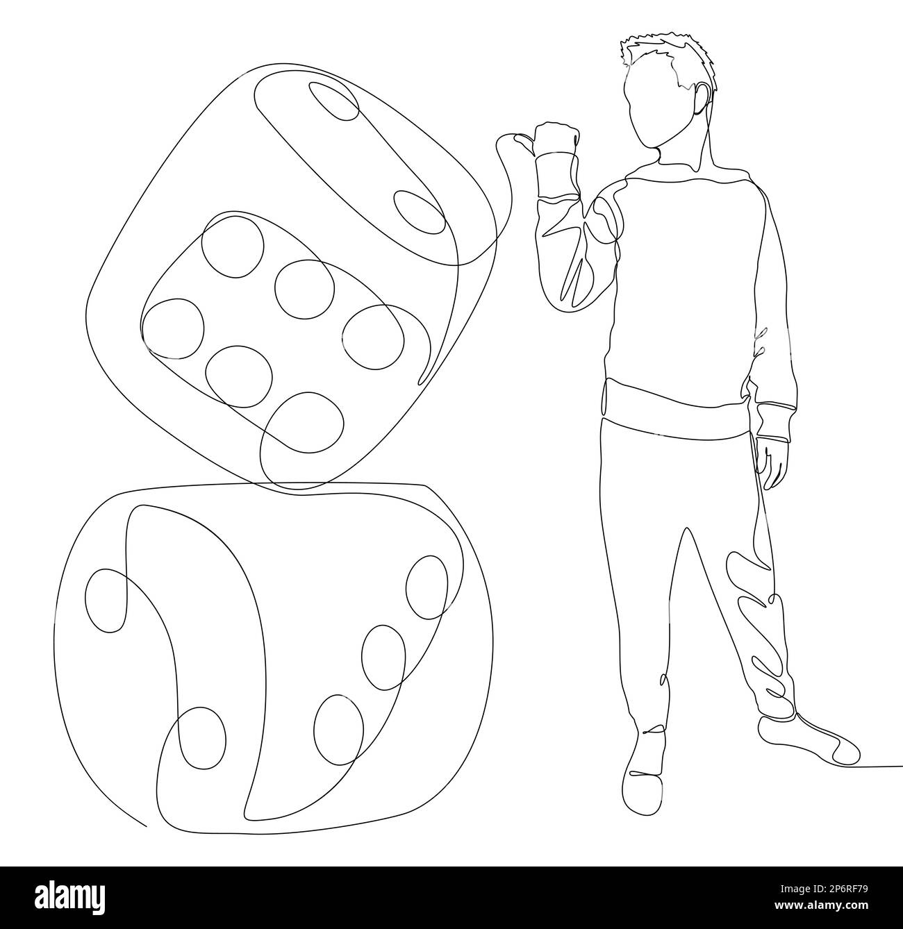 One Continuous Line Of Man Pointing With Finger At Word Thin Line Illustration Vector