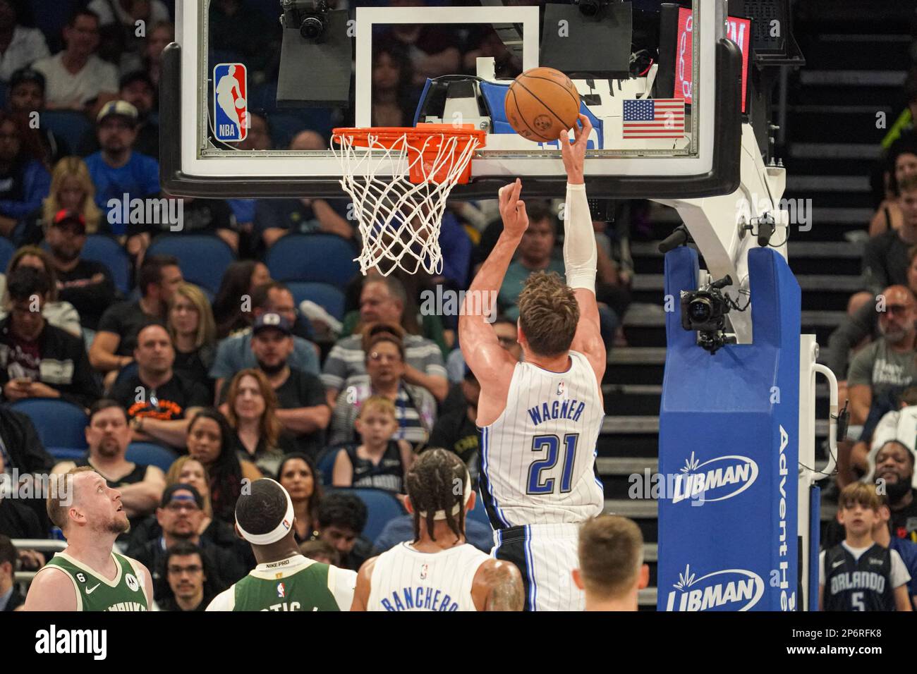 Orlando, Florida, USA,March 7, 2023, Orlando Magic center Moritz Wagner ...