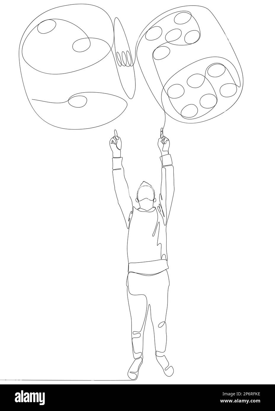 One Continuous Line Of Man Pointing With Finger At Word Thin Line Illustration Vector