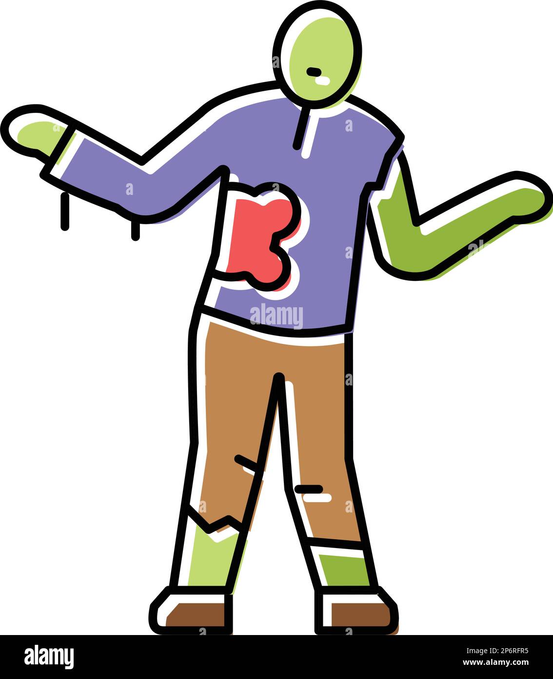 evil zombie color icon vector illustration Stock Vector Image & Art - Alamy