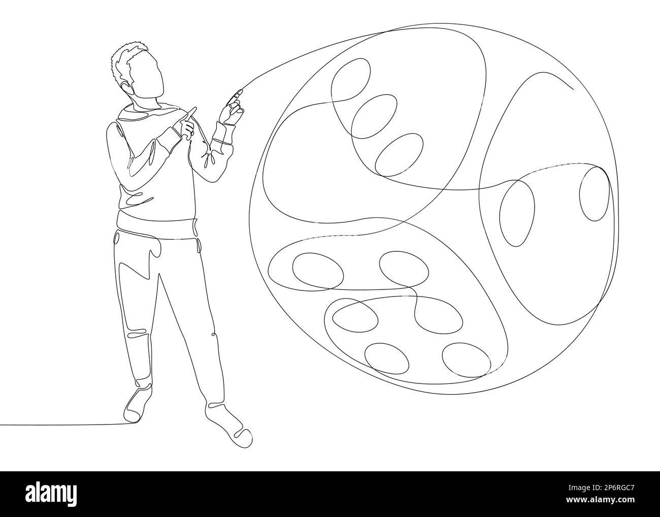 One Continuous Line Of Man Pointing With Finger At Word Thin Line Illustration Vector