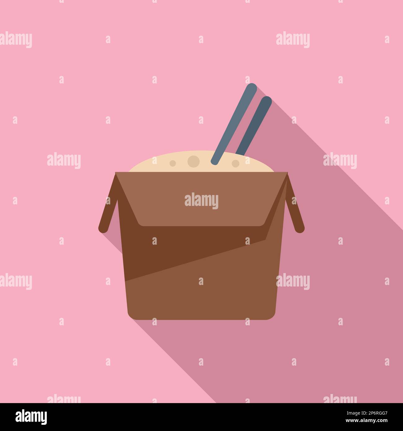 Rice food box icon flat vector. Fast food. Delivery snack Stock Vector ...