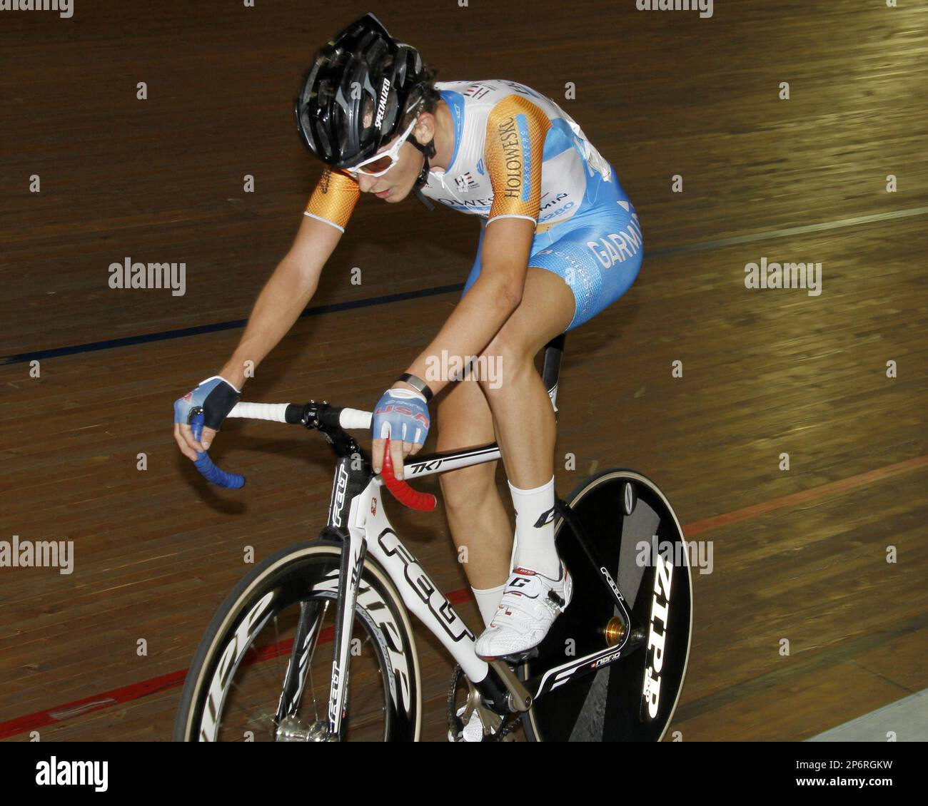 Collin Berry, of Huntington Beach, Ca, races in the the mens Madison ...