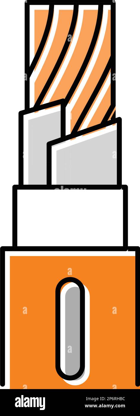 fire resistant cable wire color icon vector illustration Stock Vector ...