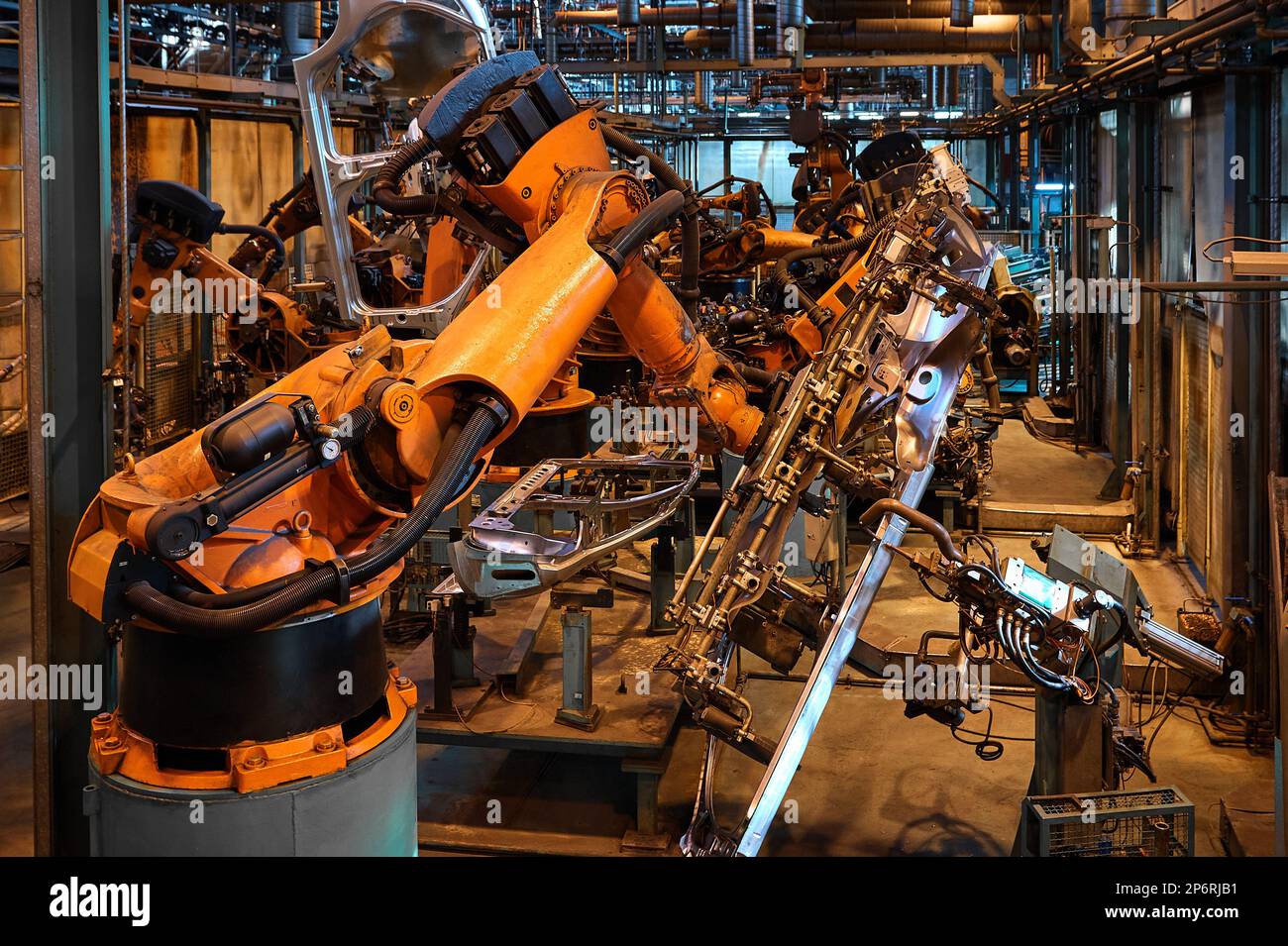Welding process in auto workshop hi-res stock photography and images ...