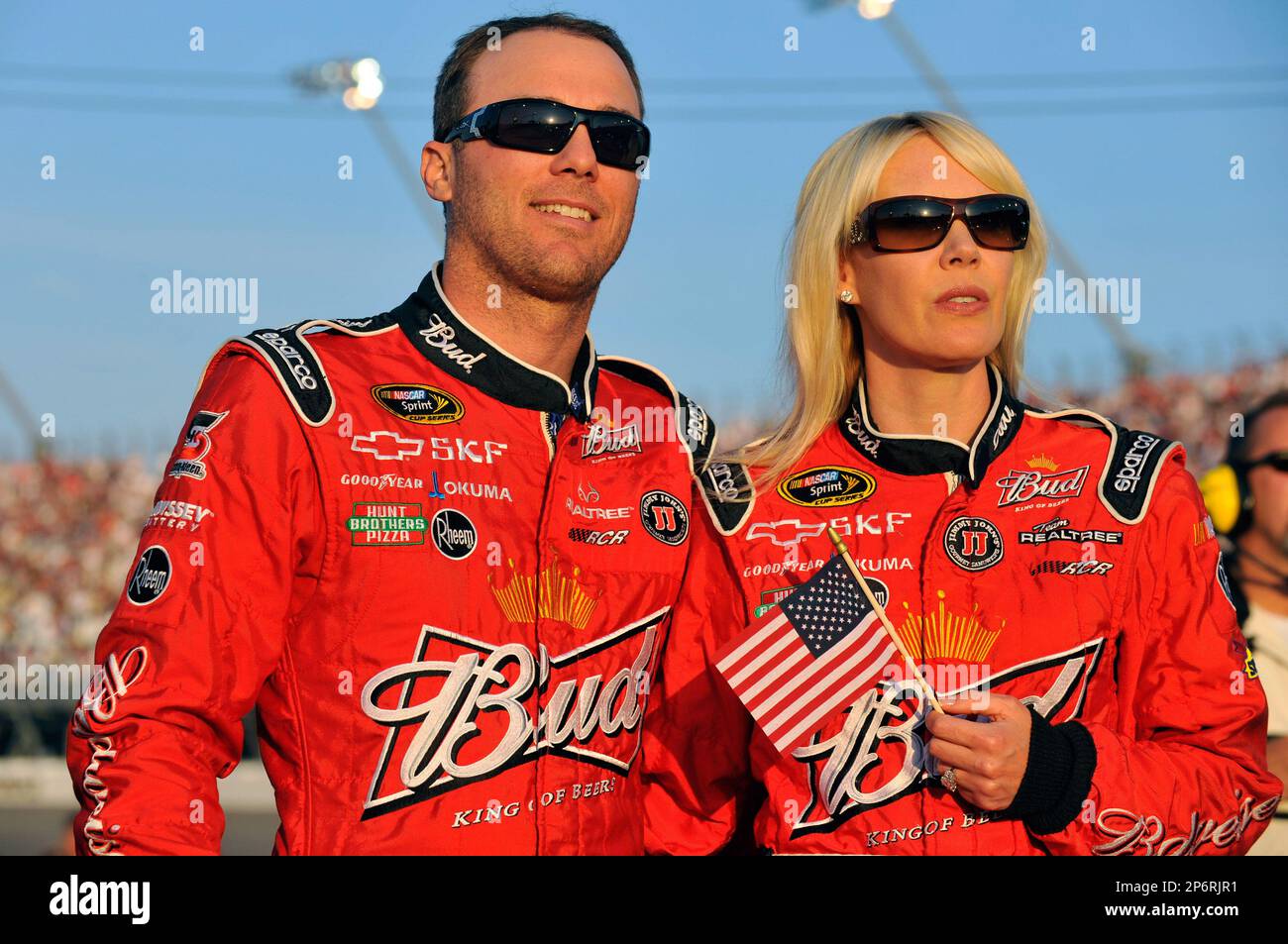 Kevin and Delana Harvick during pre race for the Showtime Southern 500 ...
