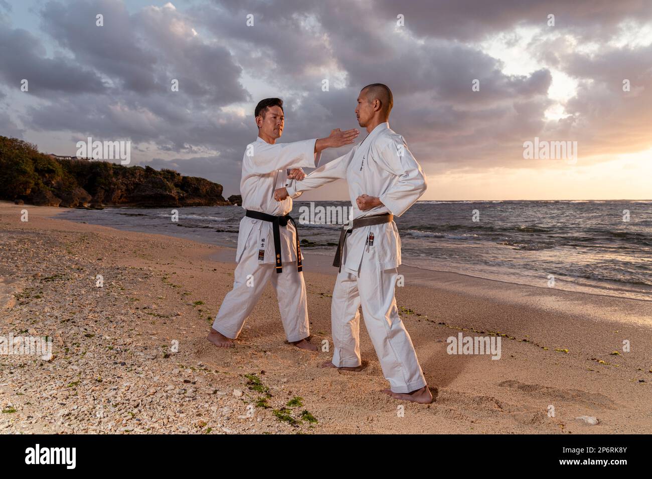 Yoichiro Kuniyoshi 6th dan Uechi-ryu Karate with his younger brother Wataru Kuniyoshi (3rd dan ...