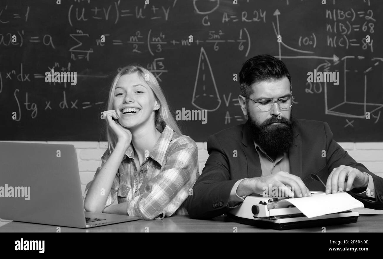 Back to school. Team collaboration concept. Teacher helping his ...