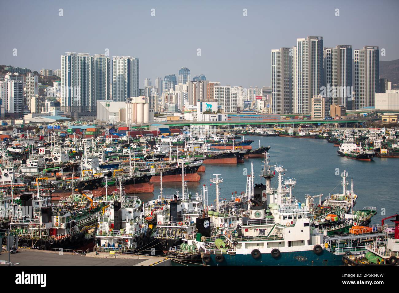 Busan. 7th Mar, 2023. This photo taken on March 7, 2023 shows a wharf ...