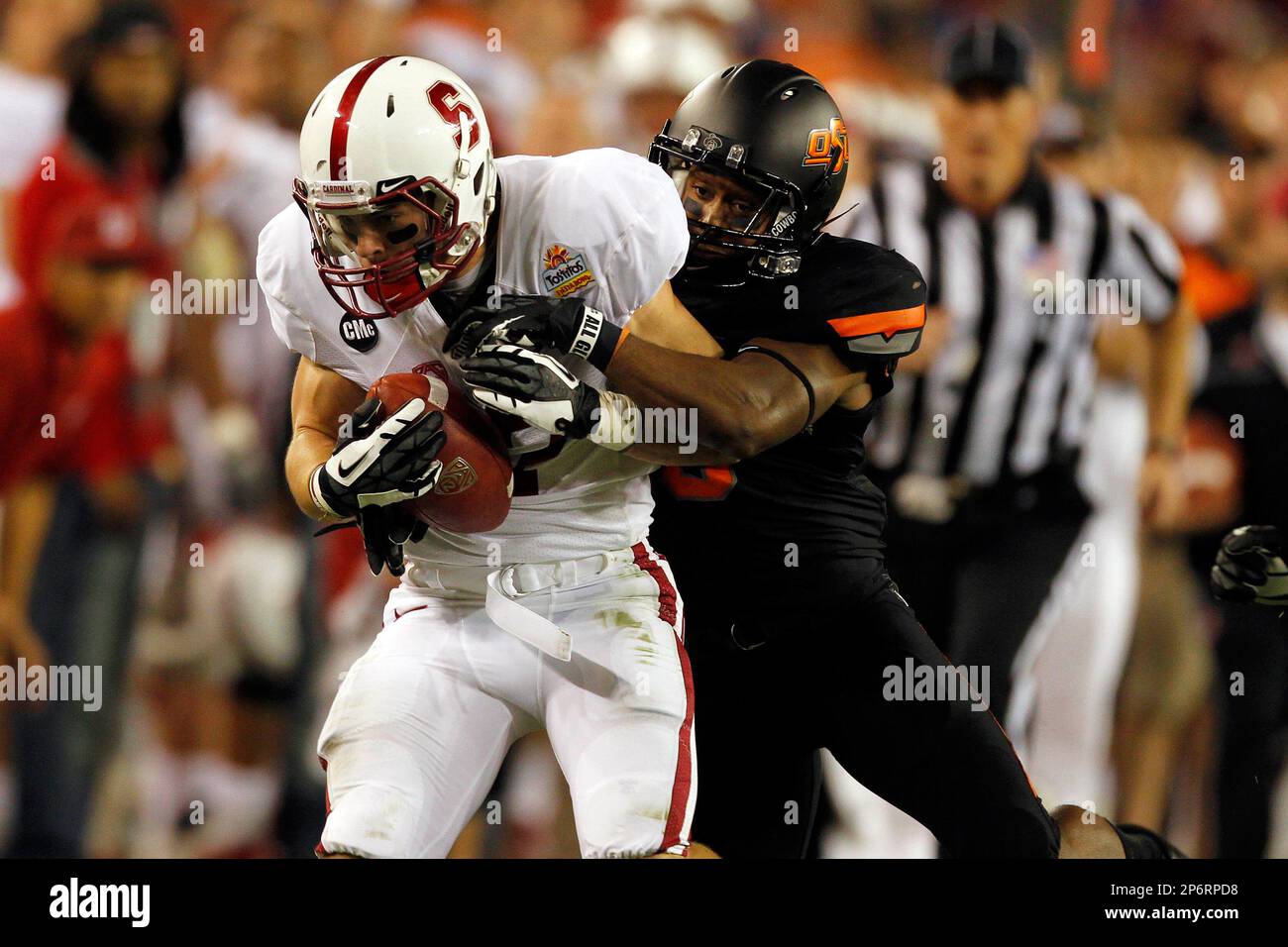 January 02, 2012: Stanford Cardinal Griff Whalen #17 makes a catch and ...