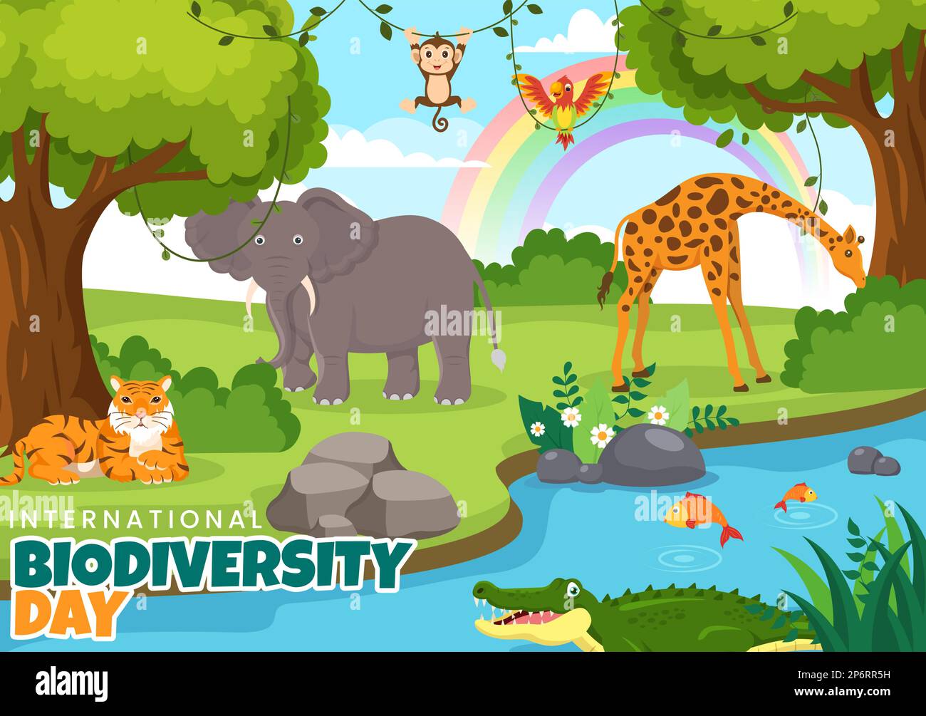 World Biodiversity Day on May 22 Illustration with Biological Diversity ...
