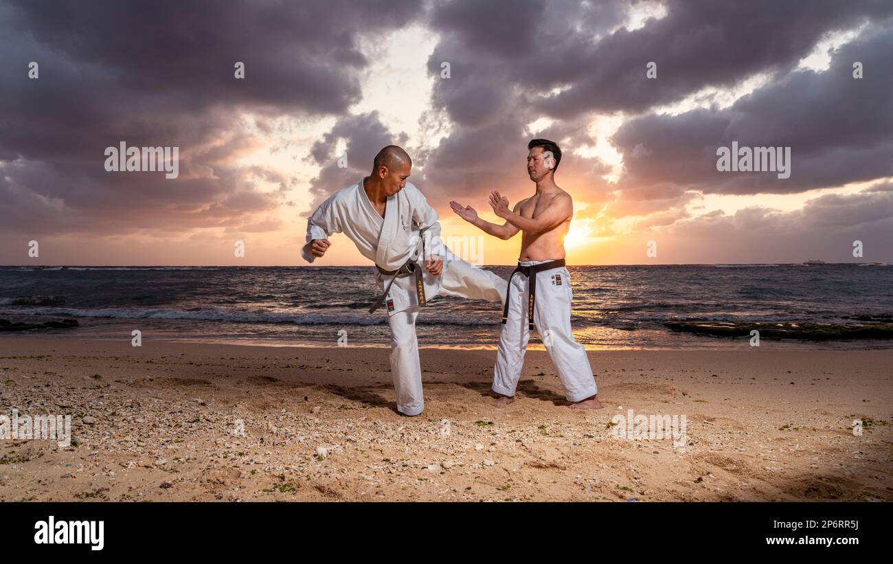 Yoichiro Kuniyoshi 6th dan Uechi-ryu Karate with his younger brother ...