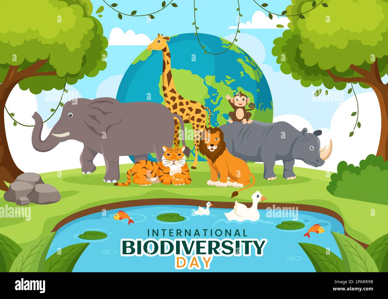 World Biodiversity Day on May 22 Illustration with Biological Diversity ...