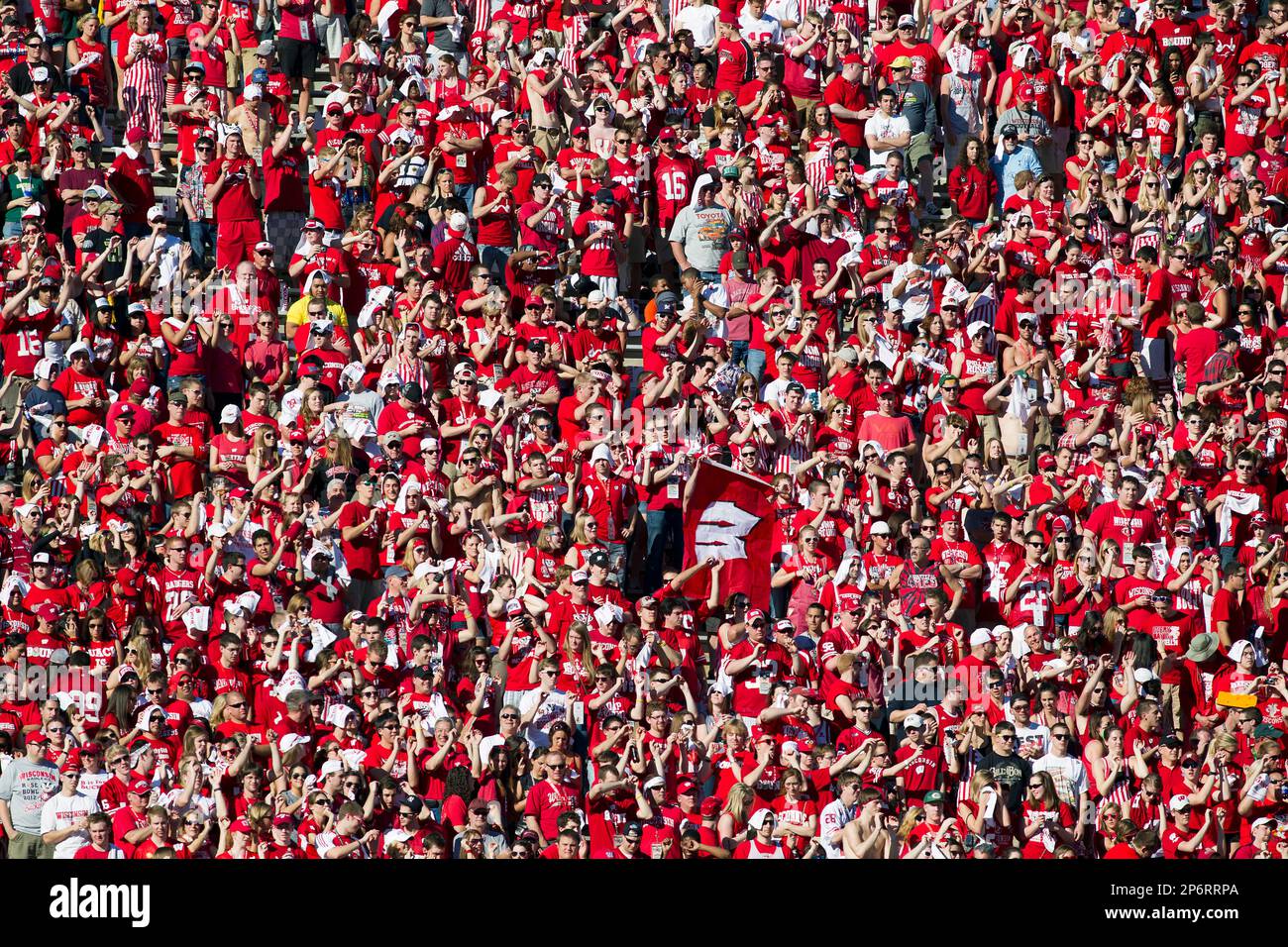 Wisconsin Badgers fans look on during the 2012 Rose Bowl NCAA football ...