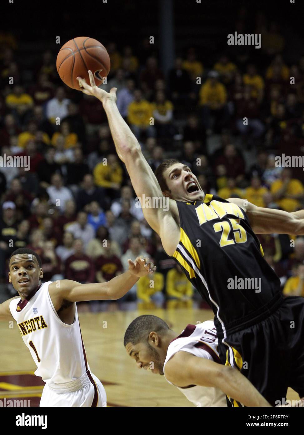 January 4, 2012: Iowa Hawkeyes guard Eric May #25 reaches for a rebound ...
