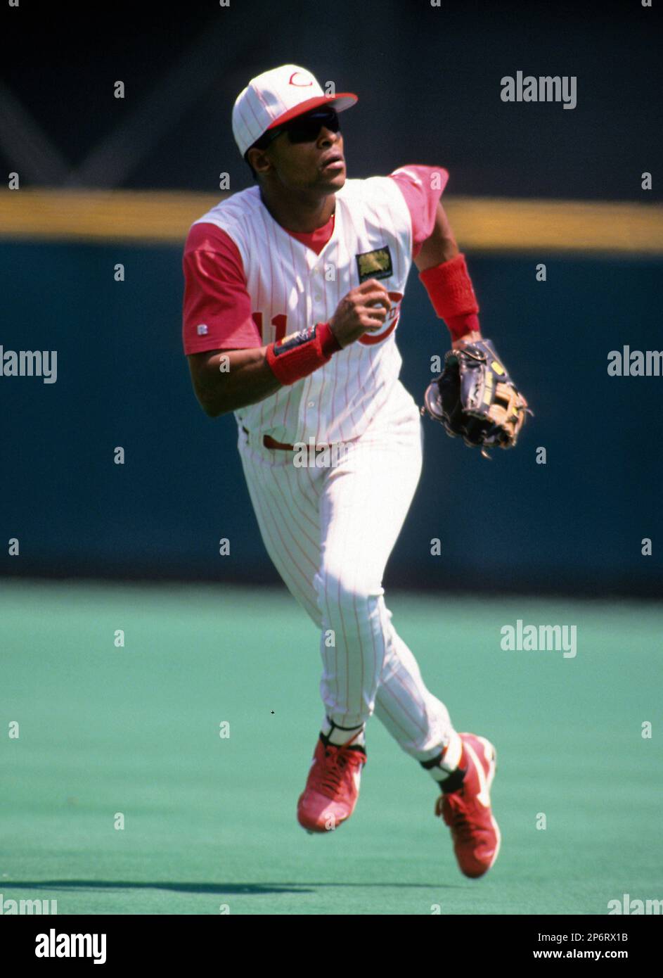 Cincinnati Reds Barry Larkin in a game against the LA Dodgers on May 12 ...