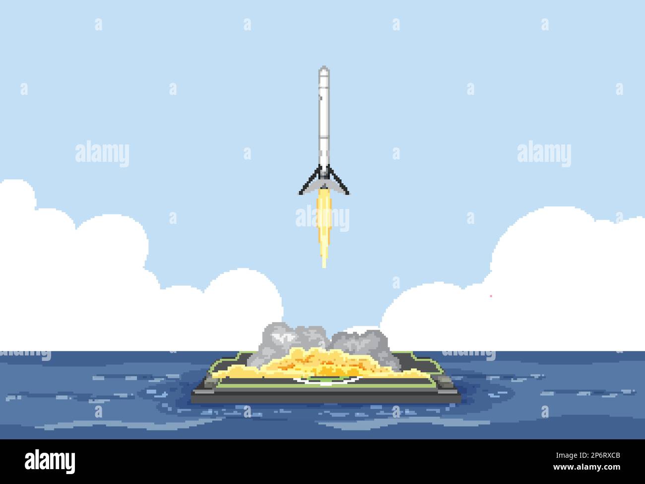 Rocket Launching into Space Concept illustration Stock Vector Image & Art - Alamy