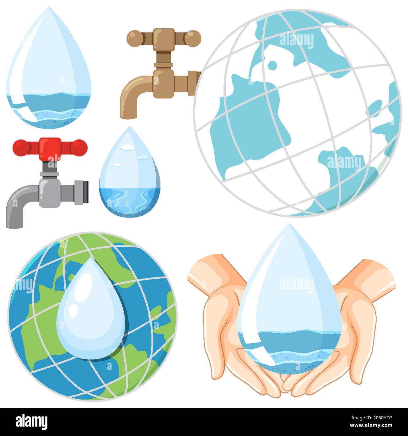 Save the planet concept with earth in water drop shape illustration ...