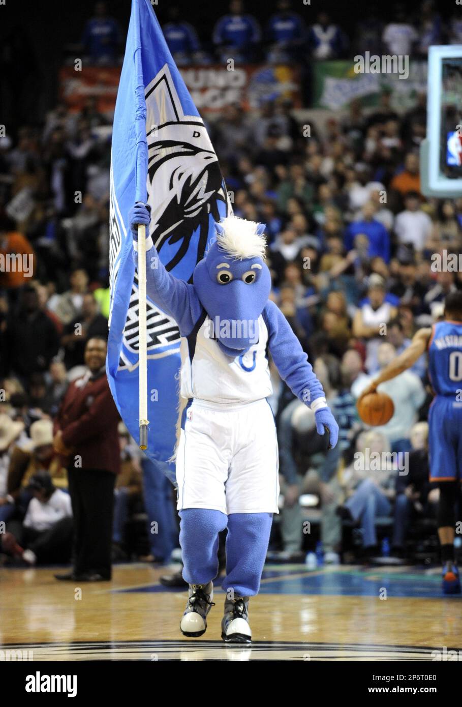 Jan 02, 2012: Champ the Dallas Mavericks mascot in an NBA game between ...