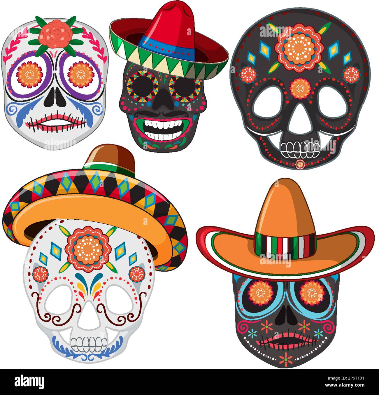Mexican holiday symbols set illustration Stock Vector Image & Art - Alamy