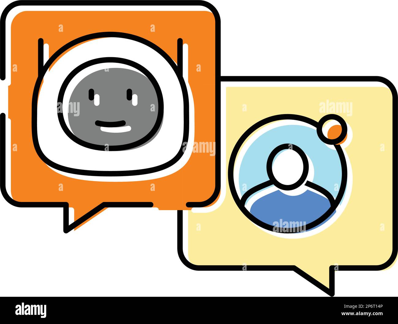 communication chat bot color icon vector illustration Stock Vector ...