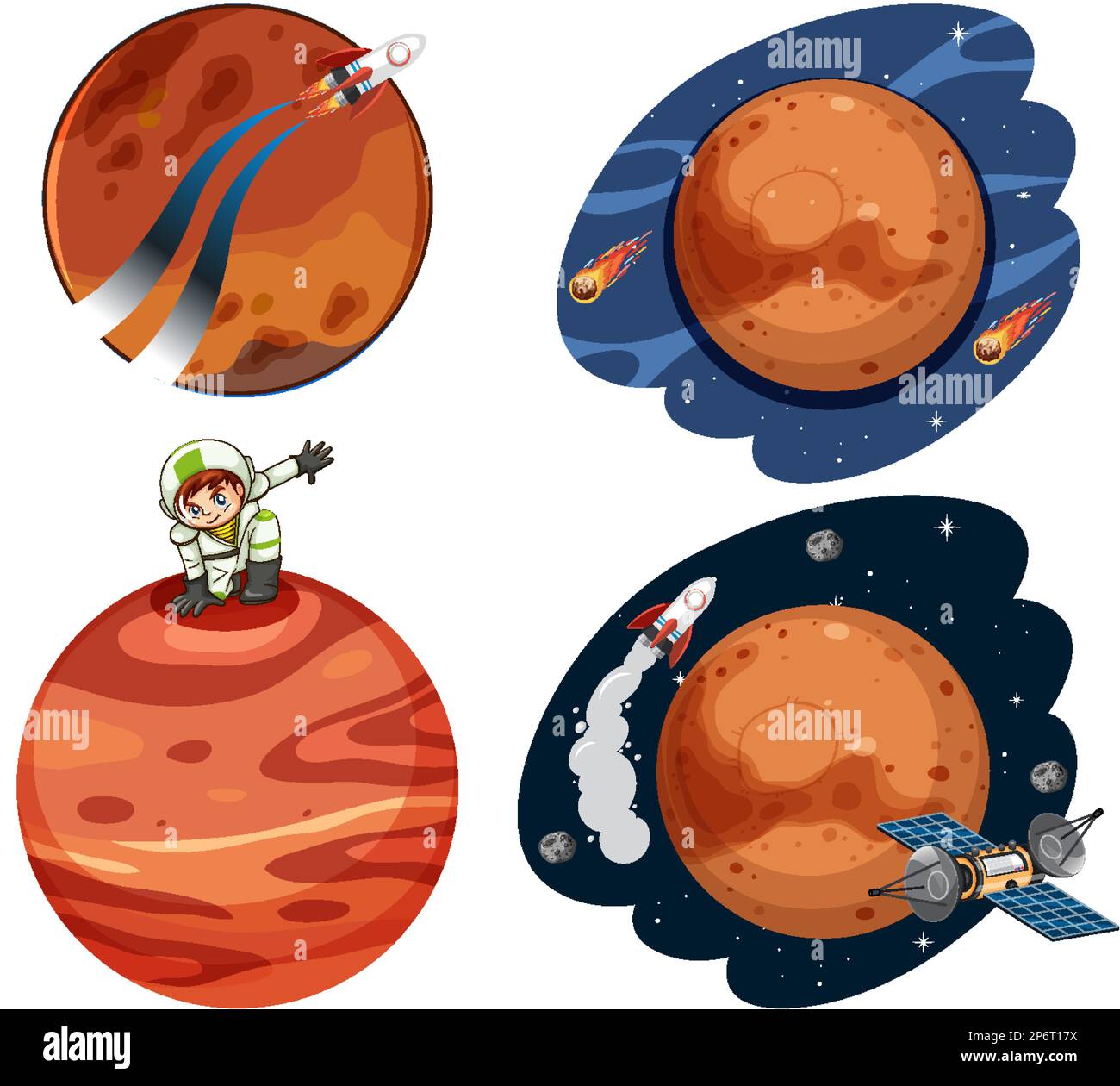 Mars flight cartoon hi-res stock photography and images - Alamy