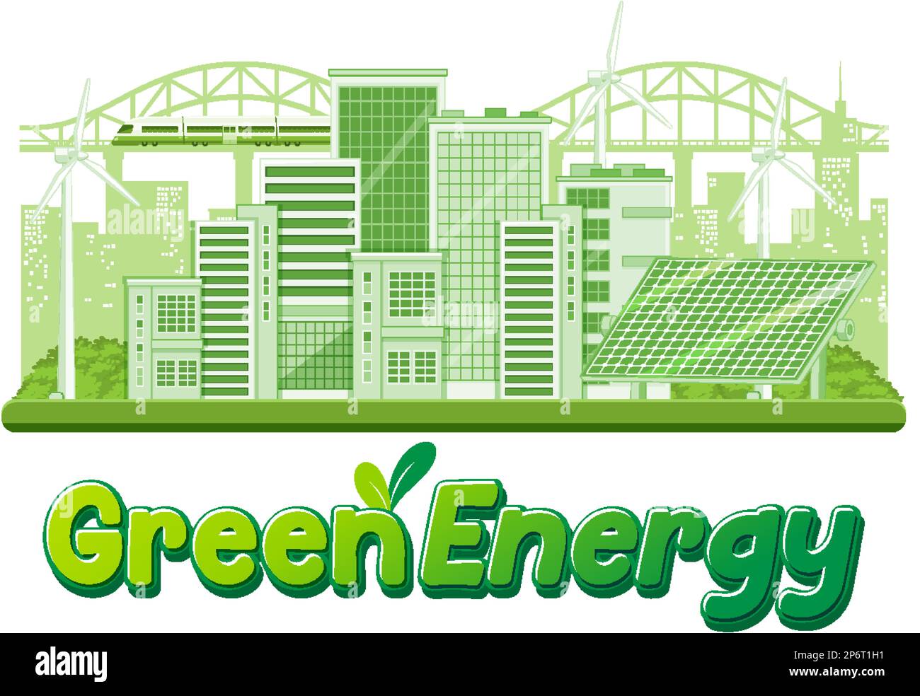 Green energy from natural resources vector concept illustration Stock ...