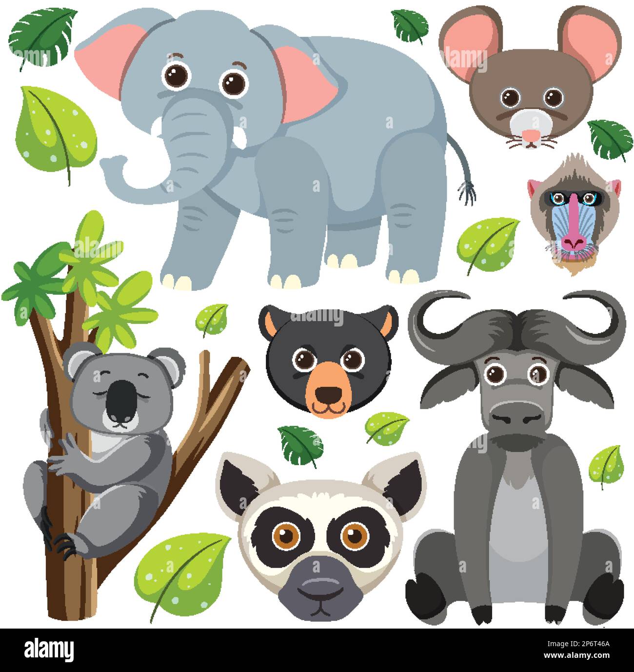 Set of mix animal character illustration Stock Vector Image & Art - Alamy