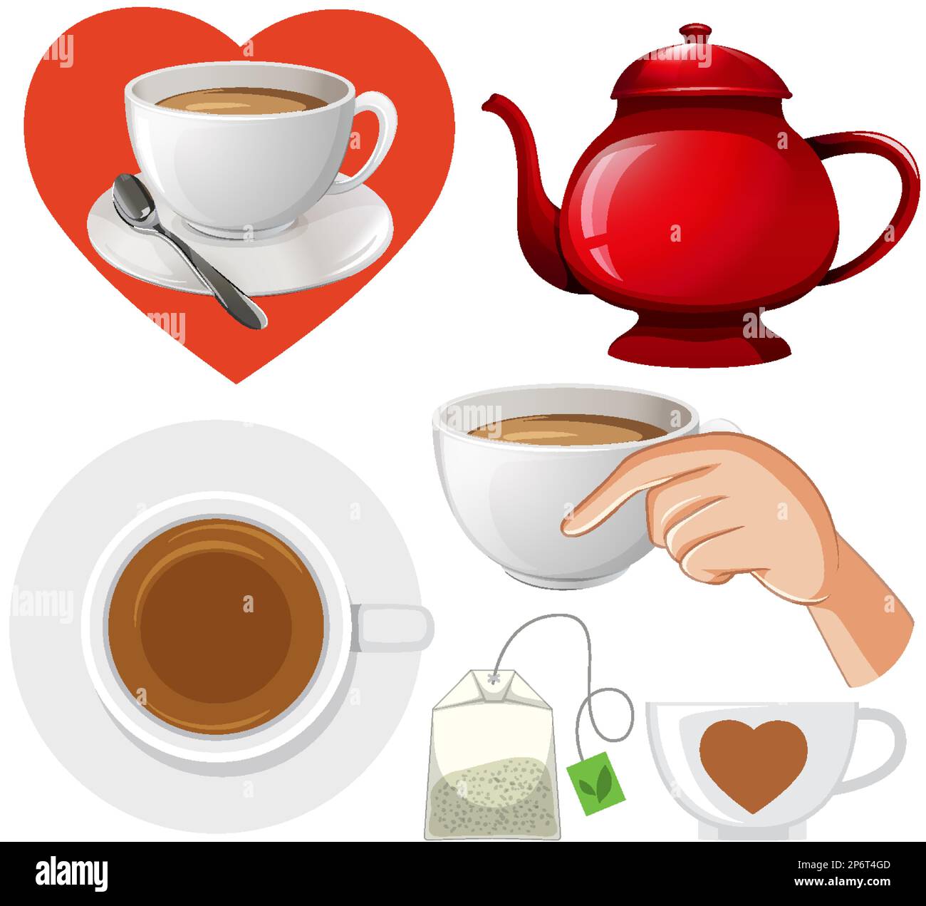 Set of mix tea cartoon illustration Stock Vector Image & Art - Alamy