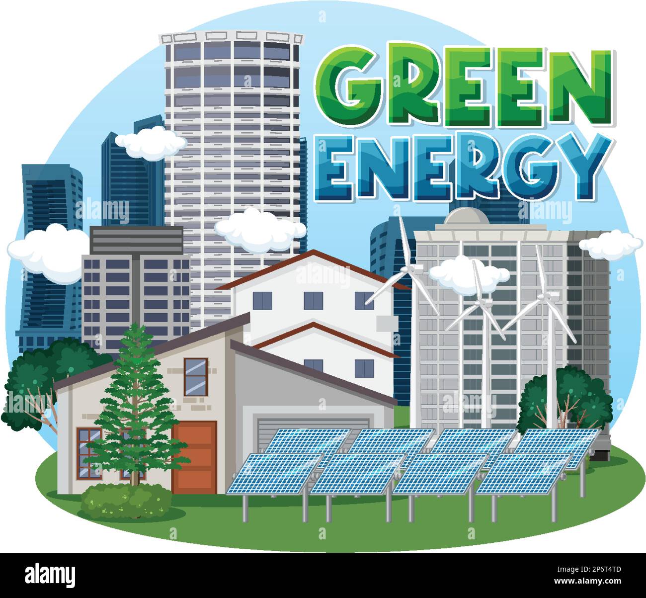 Green energy text banner design illustration Stock Vector Image & Art ...
