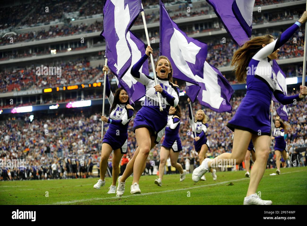 December 31, 2011: Northwestern Wildcats cheerleaders during the ...