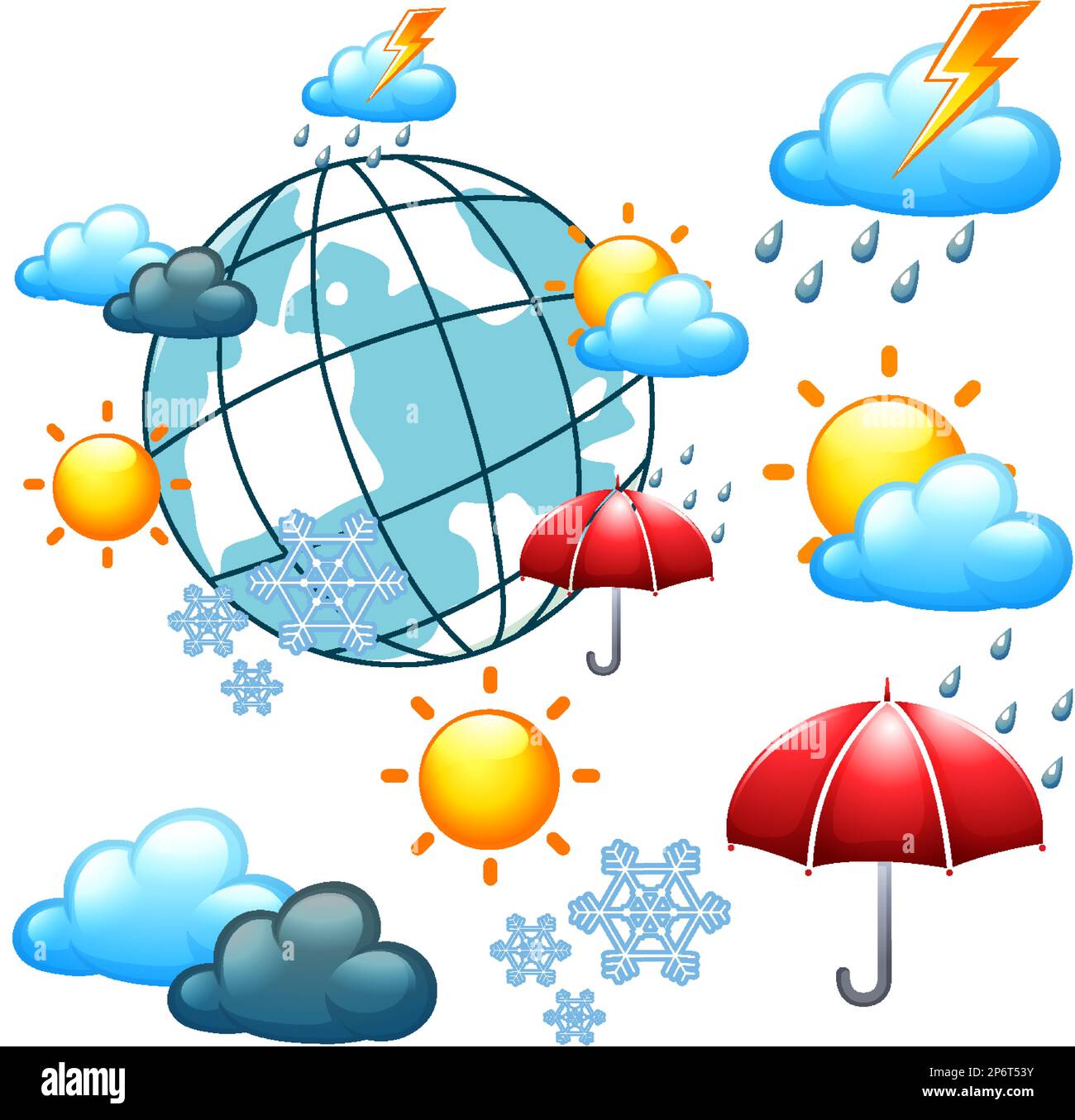 Set of weather icons illustration Stock Vector Image & Art - Alamy