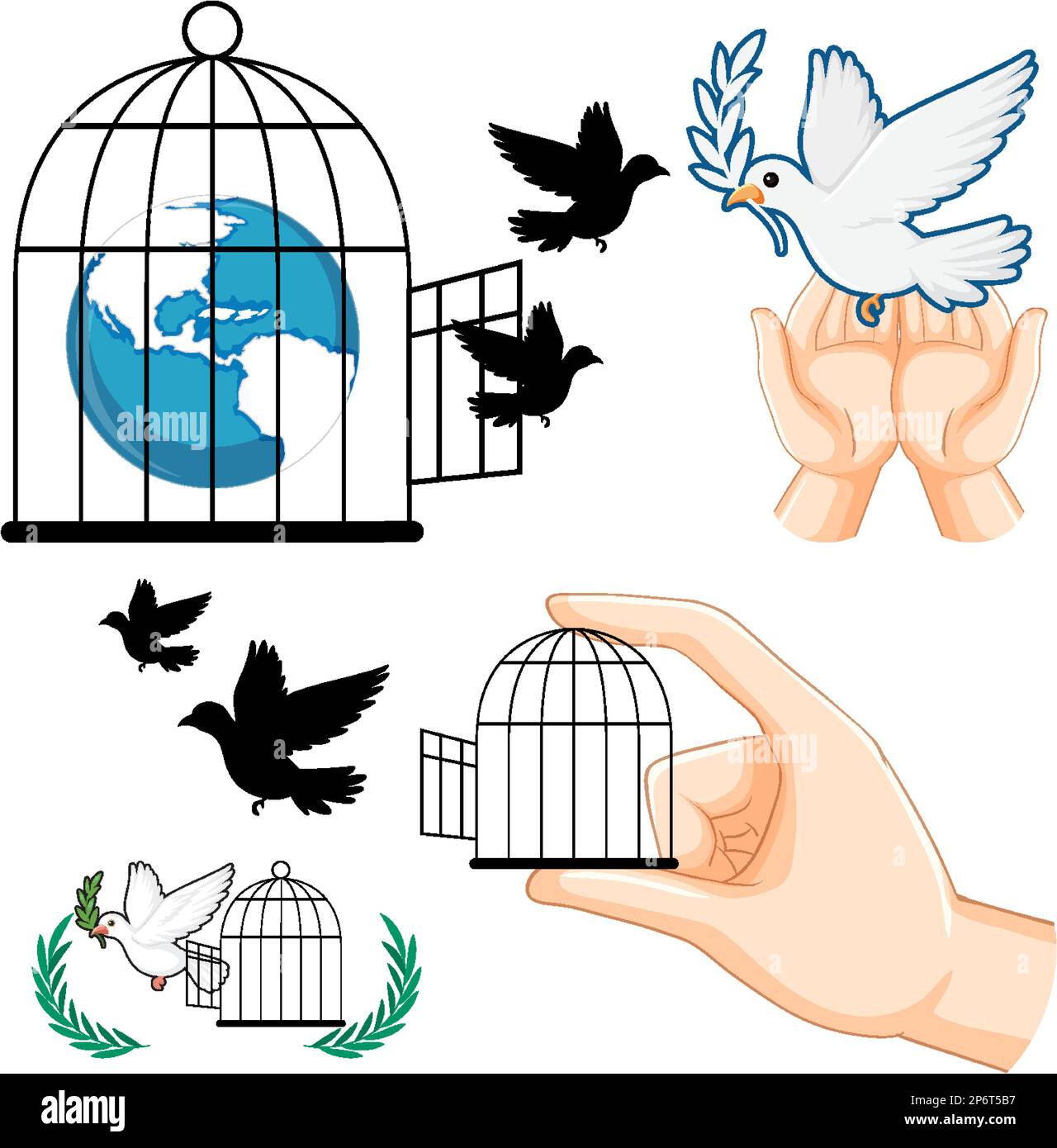 Mix set of freedom bird illustration Stock Vector Image & Art - Alamy