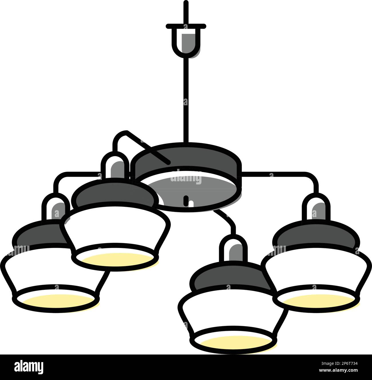 hanging lamp ceiling color icon vector illustration Stock Vector Image ...