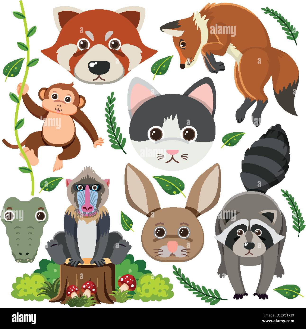 Set of mix animal character illustration Stock Vector Image & Art - Alamy