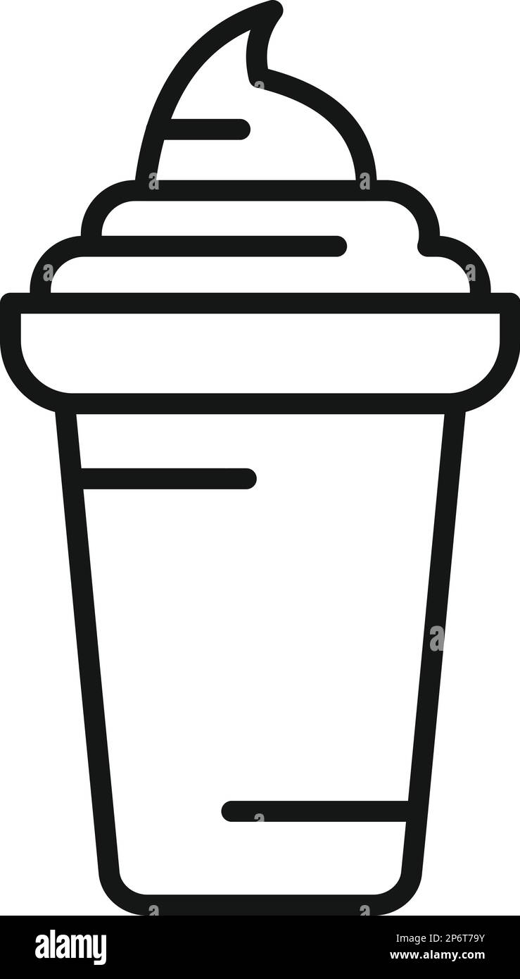 Ice cream cup icon outline vector. Fast food. Delivery snack Stock ...