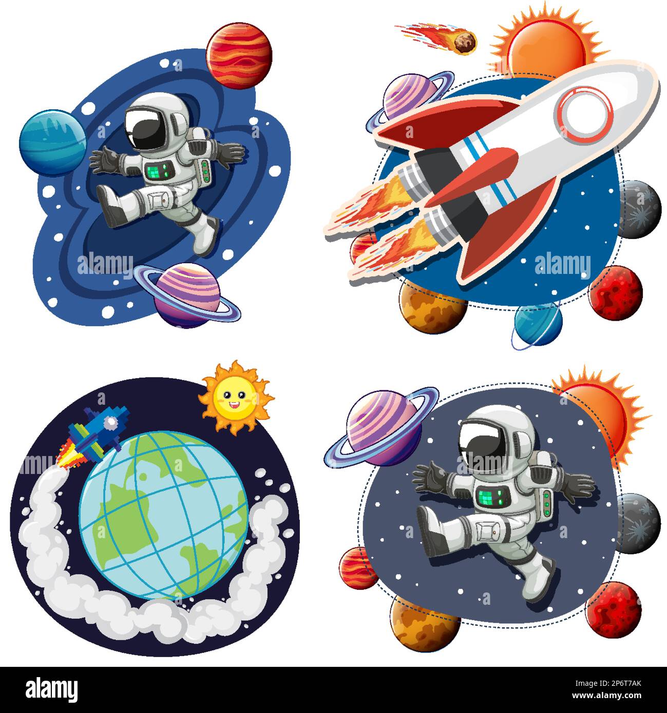 Outer space characters collection illustration Stock Vector Image & Art ...