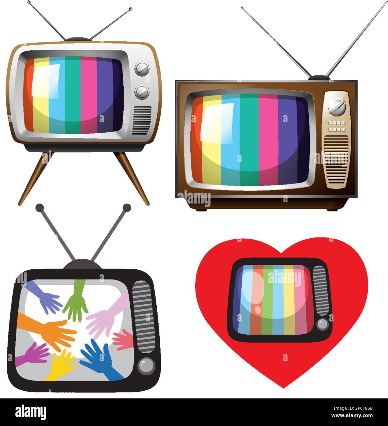 Retro tv set picture Stock Vector Images - Alamy