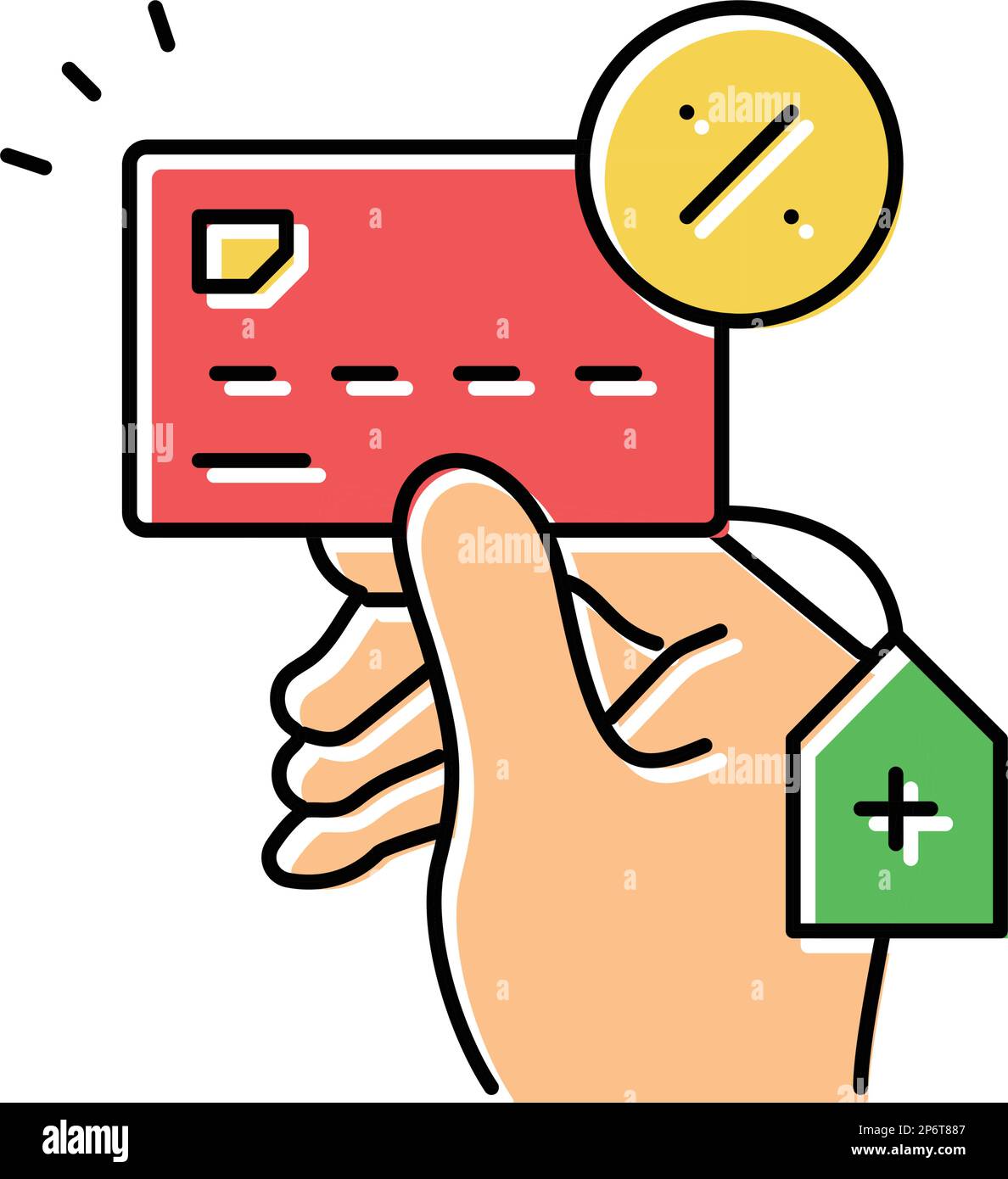 overdraft payment color icon vector illustration Stock Vector Image ...