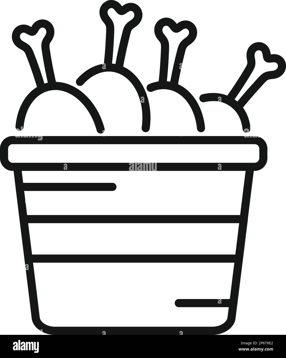 Meat bucket icon outline vector. Fast food. Box pack Stock Vector Image ...