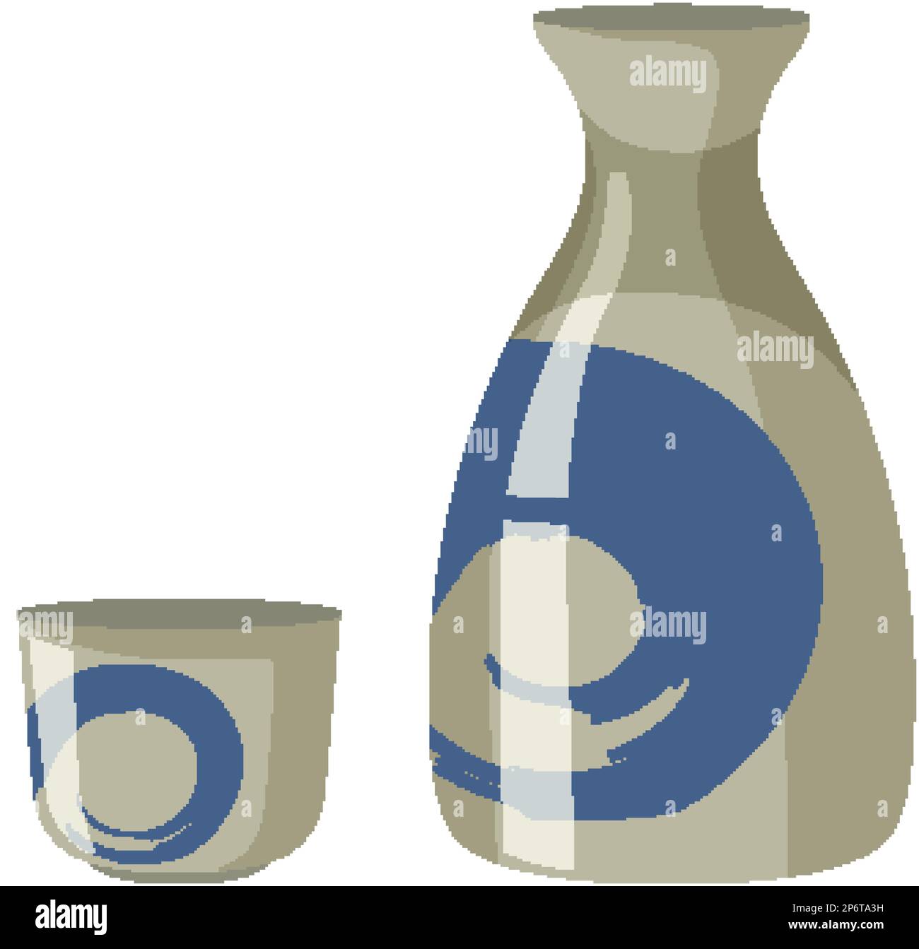 Japanese Sake Bottle and Cup Vector illustration Stock Vector Image ...