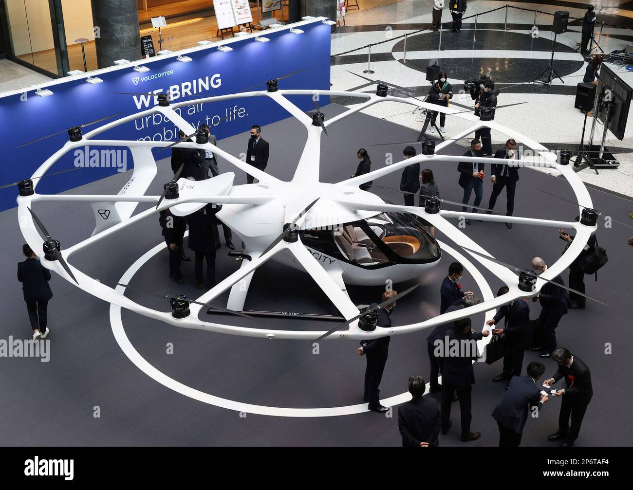 Volocopter, the pioneer of urban air mobility (UAM), shows a full-scale ...