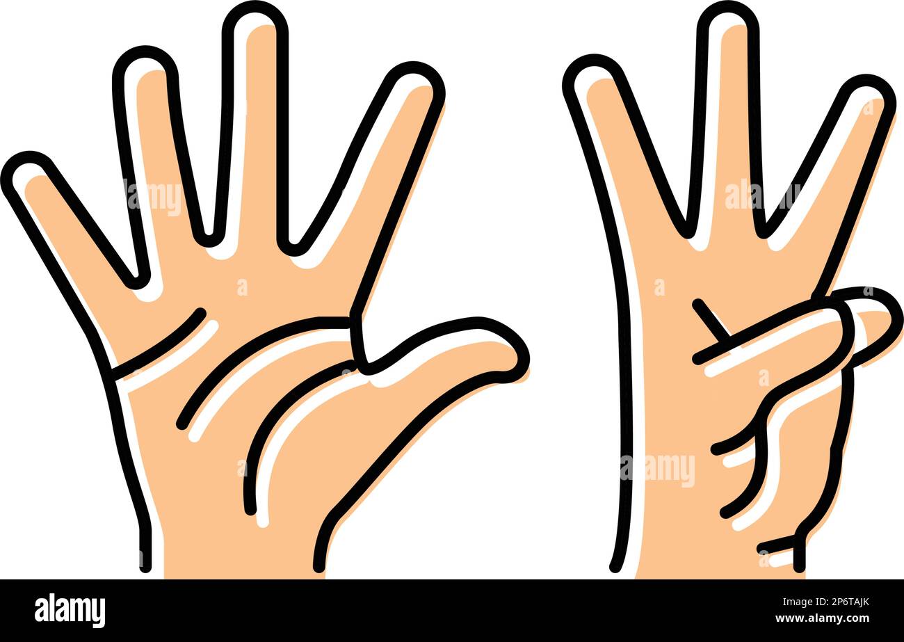eight number hand gesture color icon vector illustration Stock Vector ...
