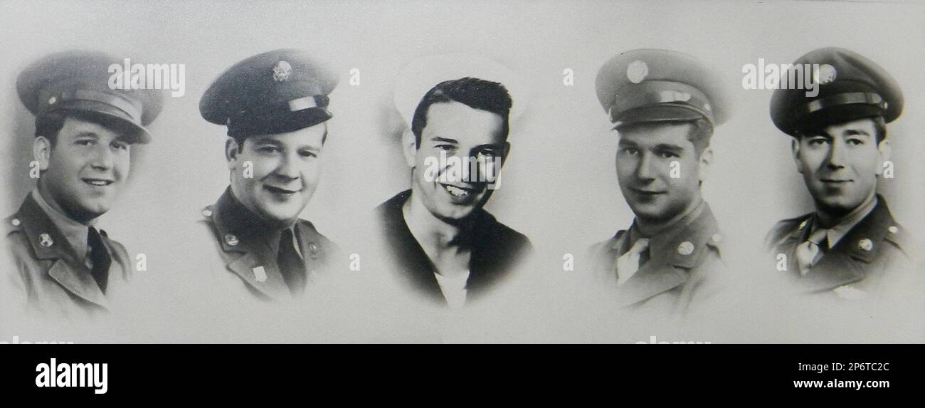 A picture of five of the Revette family brothers in their service ...