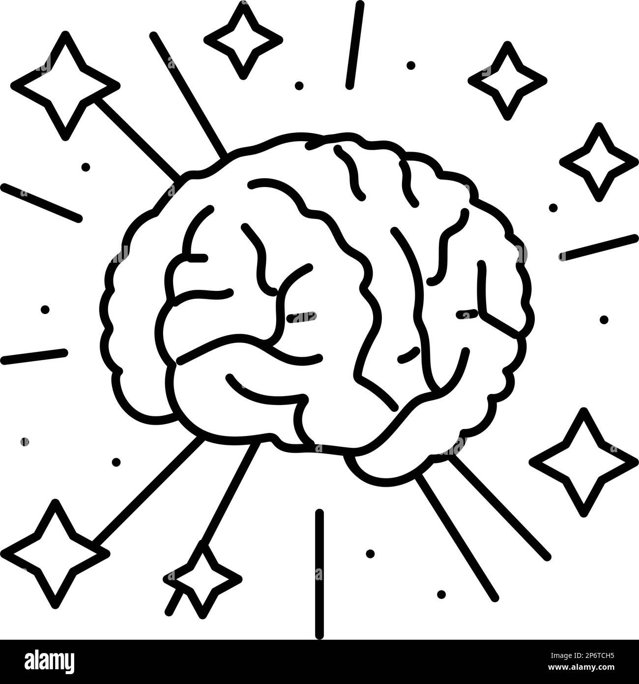 genius brain line icon vector illustration Stock Vector Image & Art - Alamy